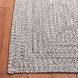 Safavieh Braided Collection Area Rug - 9' x 12', Grey & Ivory, Handmade Farmhouse, Ideal for High Traffic Areas in Living Room, Bedroom (BRA201F)