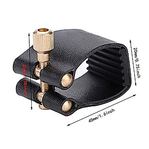 Jiayouy Professional Tenor Sax Saxophone Mouthpiece Leather Ligature Fastener Black