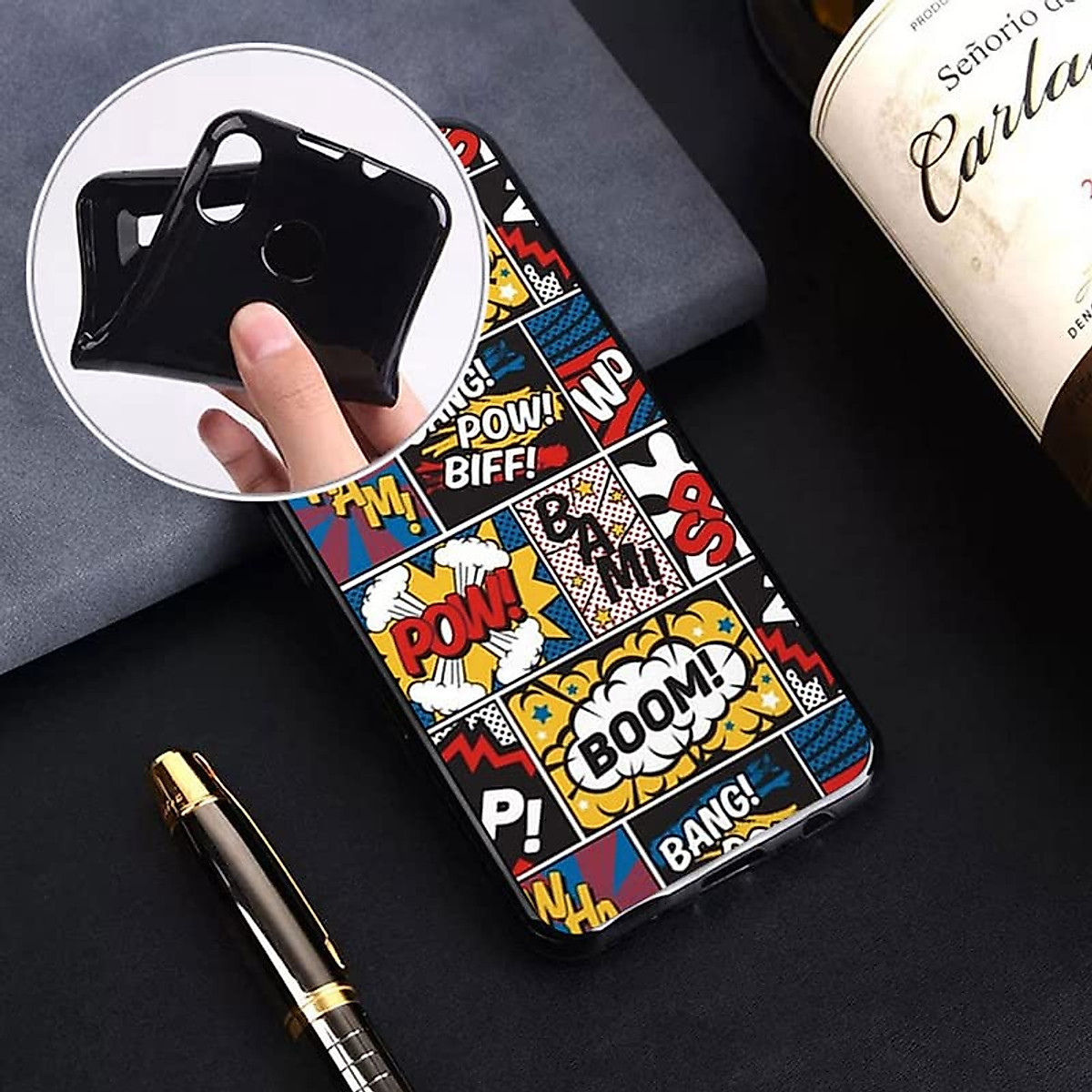 KJYFOANI for Infinix Note 30 Case, with [ 1 x Tempered Glass Protective Film], Black Soft Silicone Protection Sleeves Shockproof Bumper Case for Infinix Note 30 (6.78") - Surprise