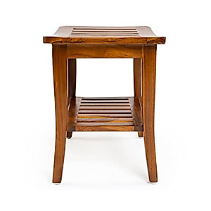Ala Teak Indoor Outdoor Patio Garden Yard Bath Shower Spa Waterproof Stool Bench Fully Assembled