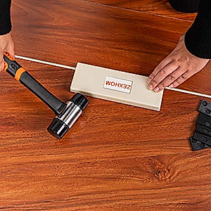 ZEXHOM Professional Laminate Wood Flooring Installation Kit with Solid Long Tapping Block, Widen Pull Bar, Reinforced Double-Faced Mallet and 40 Spacers