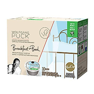 Wolfgang Puck Coffee Single Serve Capsules, Medium Roast, Compatible with Keurig K-Cup Brewers, Breakfast in Bed, 24 Count