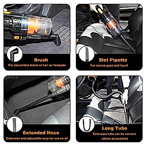 WMDA Car Vacuum, Portable Car Vacuum Cleaner High Power 150W/7500Pa for Car Interior Cleaning Kit with Wet or Dry for Men/Women, 16.4Ft Corded (Black)