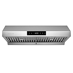 Hauslane | Chef Series 30" PS18 Under Cabinet Range Hood, Stainless Steel | Pro Performance | Contemporary Design, Touch Screen, Dishwasher Safe Baffle Filters, LED Lamps, 3-Way Venting