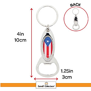 Purto Rico Beer Bottle Opener Keychain - Set of 3 - Oval