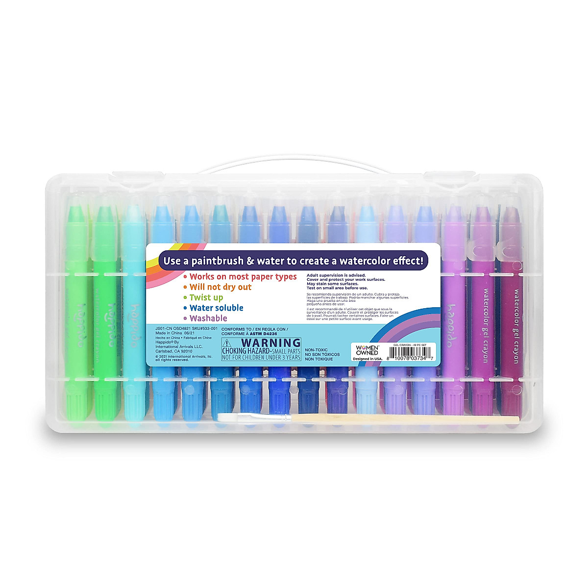 Happido Watercolor Gel Crayons - 48 PC Set