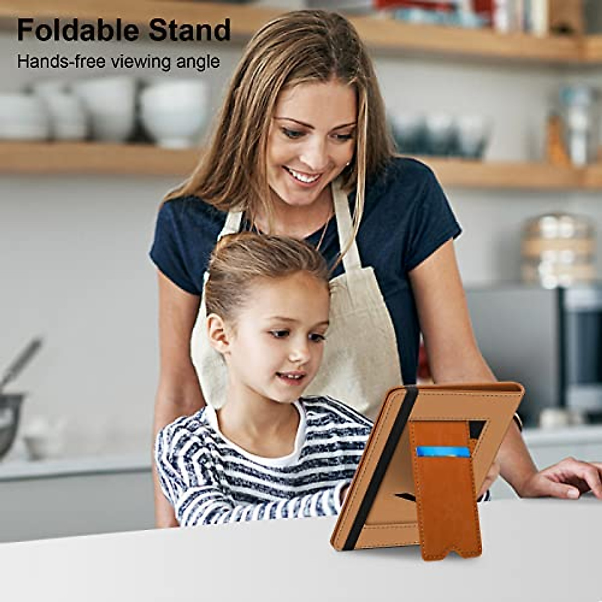 Fintie Universal Case for 6-7 Inch Tablet eReader - Premium PU Leather Sleeve Stand Cover with Card Slot & Hand Strap for 6", 6.8", 7" Kindle/Kobo/Nook/Tolino/Pocket Book E-Book Tablet, Brown