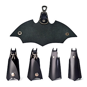 CAILLU KeyChain Leather Bat for men and women Car key fob case,Leather pop keys ring cover holder,intended for bmw man key chain