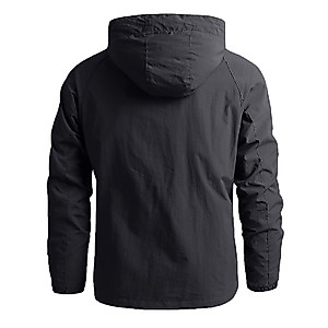 Men's Rain Jacket Waterproof Breathable Hooded Windbreaker Jacket Men's Outdoor Sports Jackets Lightweight Coat
