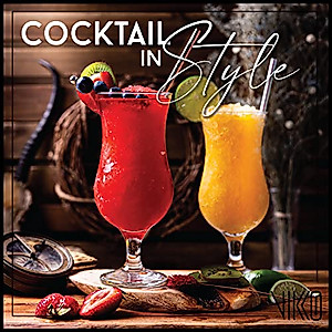 Vikko Hurricane Glasses, Set of 4 Pina Colada Glasses, 13.25 Ounce Cocktails Glasses Set, Durable Dishwasher Safe Party Glass