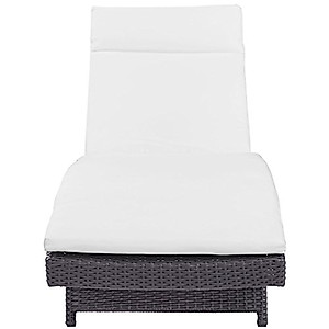 Crosley Furniture Biscayne Reclining Wicker Outdoor Chaise Lounge Chair for Patio, Deck, Backyard, Poolside, White
