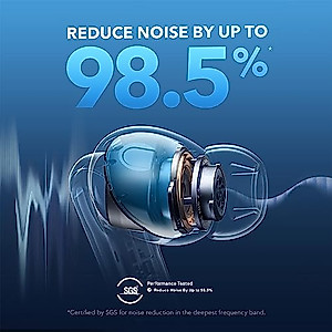 soundcore by Anker Liberty 4 NC Wireless Noise Cancelling Earbuds, 98.5% Noise Reduction, Adaptive Noise Cancelling to Ears and Environment, Hi-Res Sound, 50H Battery, Wireless Charging, Bluetooth 5.3