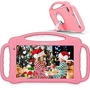 Azeyou 7 inch Android 11.0 Tablet for Kids, 2GB RAM 32GB ROM Toddler Tablet with Bluetooth, WiFi, Dual Camera, Shockproof Case, Kids APPs Pre-Installed, Parental Control, K10 Tablet Pink