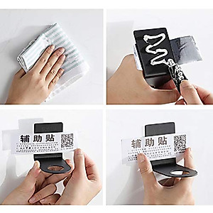 Beerty, Shower Gel Bottle Rack Hook Self Adhesive Wall Mounted Shampoo Holder Hook Shower Gel Bottle Rack Hanger Liquid Soap Shower Holder for Wall Kitchen Bathroom Toilet, Black, Medium