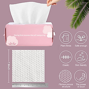 Cayxenful Disposable Face Towel Face Cloths for Washing Soft Cotton Dry Wipes Facial Cloths Towelettes for Washing and Drying, 100 Count Facial Tissue for Cleansing, Skincare and Makeup Remover