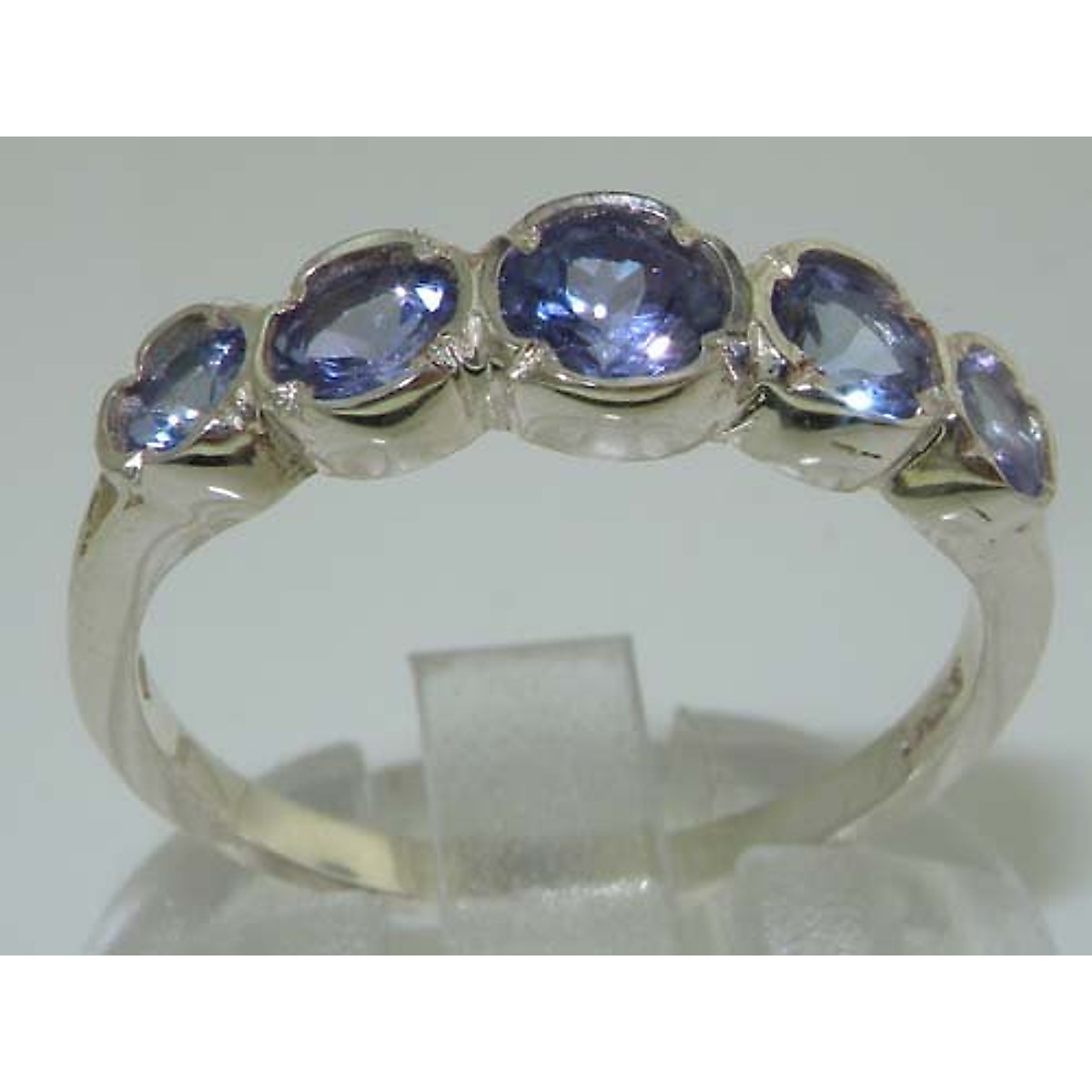 925 Sterling Silver Natural Tanzanite Womens Band Ring - Sizes 4 to 12 Available