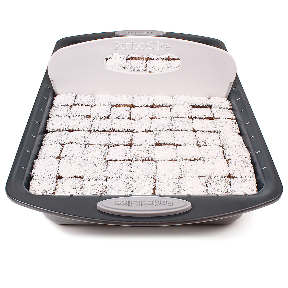 BergHOFF 11Pc Perfect Slice Bakeware Set, Covered Rectangle Cake Pan, Cookie Sheets, Muffin Pan, Loaf Pan, Round, Square and Rectangle Cake Pans, Slicer, Silver & Silver