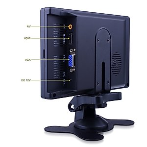 Kuman 7 Inch IPS Display 1024x600 LCD Screen Computer Monitor for PC Laptop Raspberry Pi 4 3 2B B RPI 1 B+ A+ with HDMI VGA Input, DVD VCR Car and Remote HDMI Cable SC7J