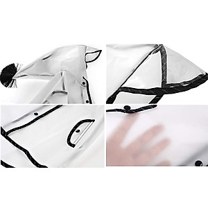 Kids Raincoat EVA Rain Poncho,Portable Hooded Poncho Jacket Rain Coat for Boys Girls Children (M,Reference height: 31.49-39.37 In)