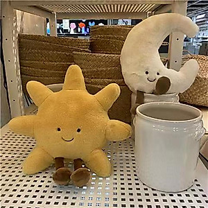NatureMan Sun Shaped Plush Toys Amuseable Sun Moon Stuffed Animal Plushie Doll Toys Room Decoration Gift for Kids Children (Moon)