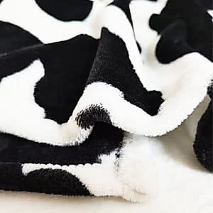 AUIVTY Cow Blanket, Fleece Cow Print Blanket for Kids Adults, Luxurious Soft Black and White Cow Blankets and Throws Western Cowhide Decor for Couch Sofa Bed(Cow-1, 40x50)