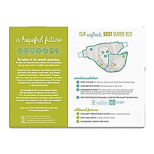 Seventh Generation Baby Diapers Size 5 Diapers Protection Diapers Chlorine Free Size 5, 132 Count