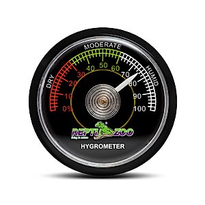 REPTI ZOO Reptile Terrarium Hygrometer,Dial Gauges Pet Rearing Box Hygrometer
