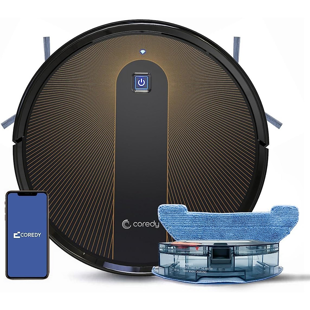 Coredy R750 Pro Robot Vacuum and Mop Combo, 2700Pa Max Suction, Ultrasonic Detection Boost & Avoidance, Compatible with Self Empty Station, Smart AI Dynamic Navigation Robotic Vacuums for Carpet