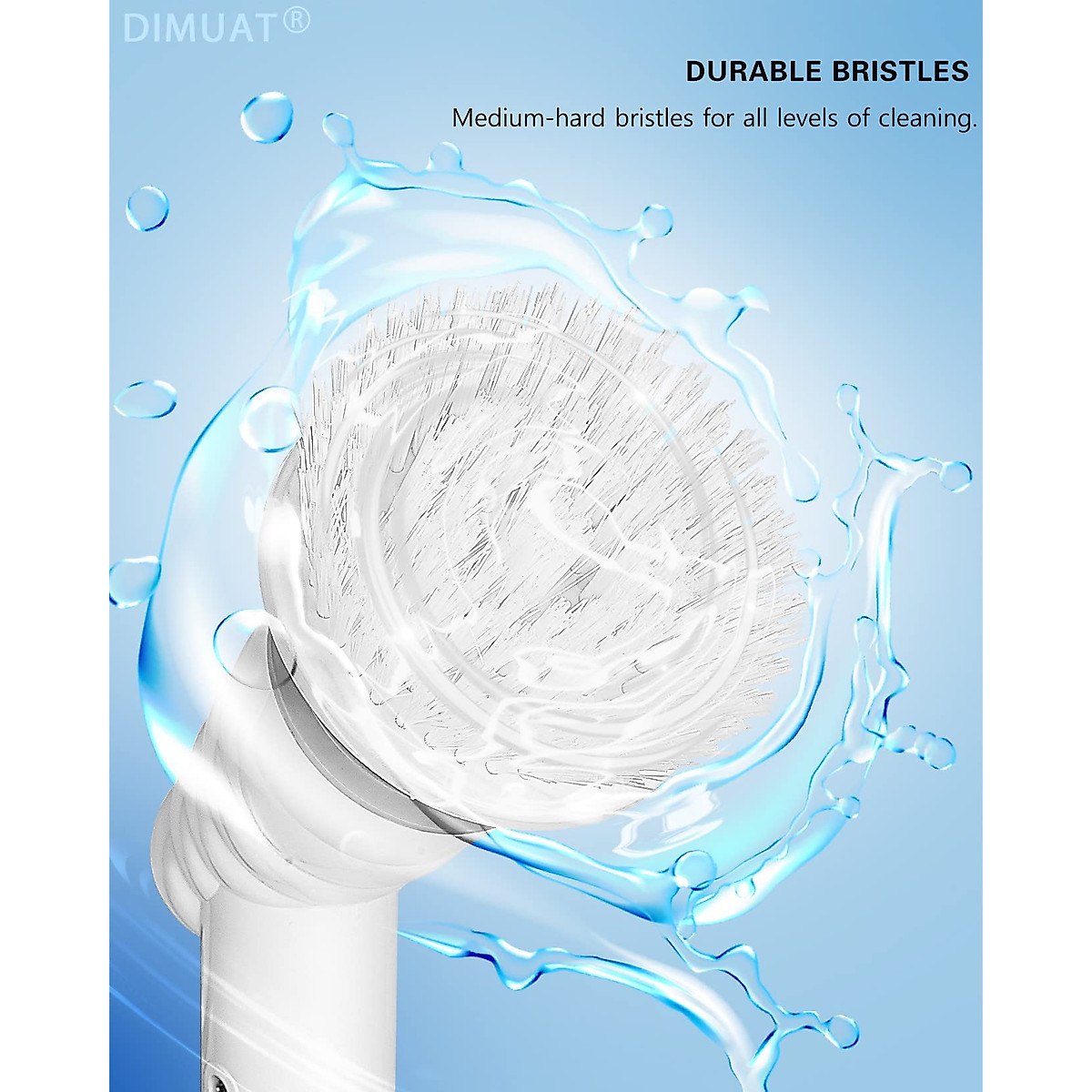 DIMUAT Electric Spin Scrubber, Shower Scrubber for Cleaning, Cordless Grout Power Bathroom Cleaner for Cleaning Tile, Floor, Bathtub