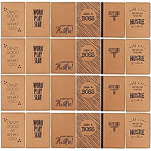 24 Pack Motivational Notebooks Bulk, Lined Inspirational Journals for Coworkers, Office Employee Gifts, Kraft Paper Material (80 Pages Each, 4 x 5.75 In)
