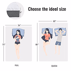 KOMFOTT 8 Inch Mattress Full Size, Cooling-Gel Memory Foam Mattress with Bamboo Charcoal Layer for Pressure Relief, Medium Firm Mattresses with Jacquard Cover, CertiPUR-US Certified Mattress in a Box