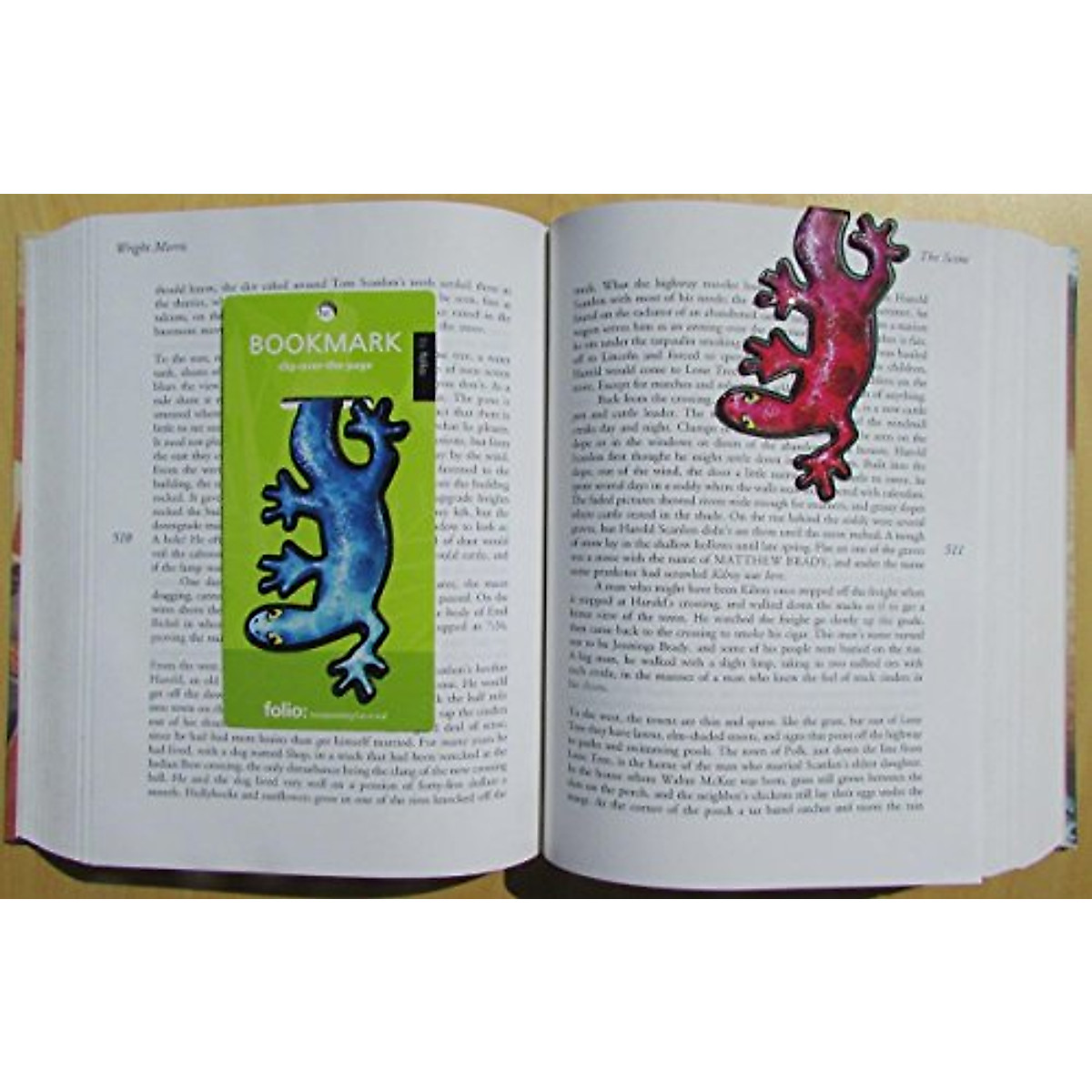Lizard Bookmarks (Clip-over-the-page) Set of 2 - Assorted colors