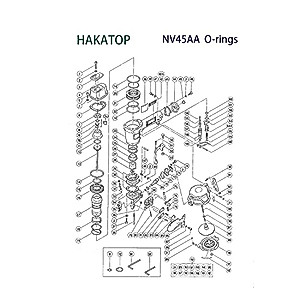 O-Ring Kit Fits Hitachi NV45AA, NV45AB, NV45AB2 Coil Roofing Nailer With Trigger O-Rings