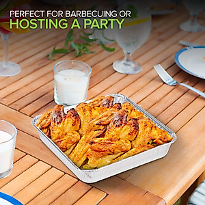 Stock Your Home 9x9 Aluminum Foil Pans - 8.75" L Rim (30 Pack) Square Tins for Toaster Oven- Cooking Lasagna, Casserole, and doing Food Prep - Disposable Baking Pan for Cake or Brownie Dish