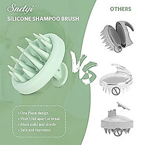 Sndyi 2Ps Silicone Scalp Massager Shampoo Brush, Hair Scrubber with Soft Silicone Bristles, Scalp Scrubber/Exfoliator for Dandruff Removal, Wet Dry Scalp Brush for Hair Growth & Scalp Care