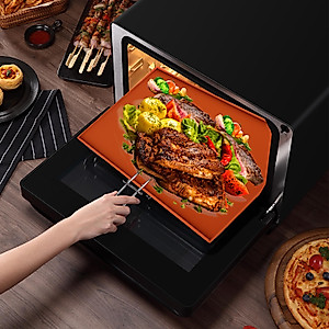 BuRuiJi 4PCS Silicone Dehydrator Trays with Edge (12" x 10"),Silicone Sheets Compatible with Cosori CP267-FD, Nonstick Silicone Dehydrator Mats Reusable for Fruits Meat Vegetables Herbs (Brown)