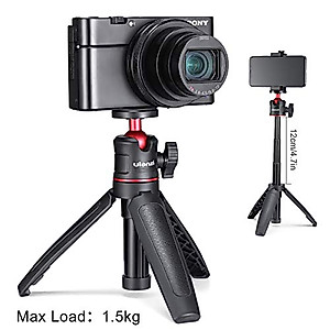 ULANZI MT-08 Extension Pole Tripod, Mini Selfie Stick Tripod Stand Handle Grip for Webcam iPhone 11 Pro Max Samsung Smartphone Canon G7X Mark III Sony ZV-1 RX100 VII A6400 A6600 Cameras Vlogging