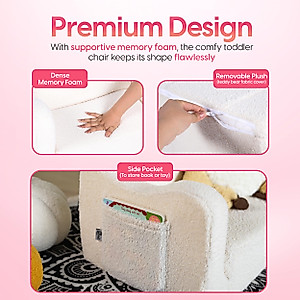 ZYSMALAT Convertible 2in1 Toddler Chair | Comfy Cozy Lounge Chair for Kids | Furniture for Playroom | Folding Chair | Small Kids Reading Chair (Pink)