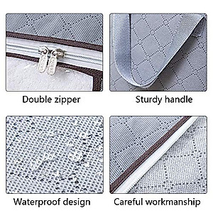 Fitwayhi Clothes Storage Bags Organizers with Window, Large Capacity for Blankets, Closets, Bedrooms (Set of 3, Gray)