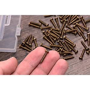 Mini Skater M3 ×16mm Bronze Cross Flat Head Tapping Wood Screws with Oxide and Wax Screws, 100PCS