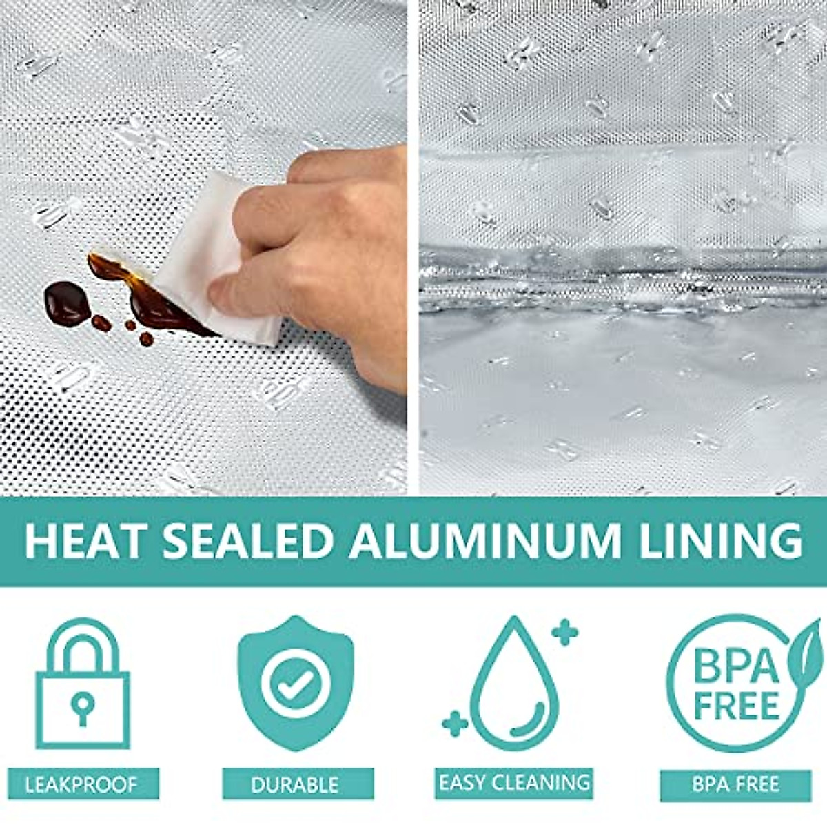 kissleaf Lunch Box for Men Women Insulated Lunch Bag Reusable Lunch Box for Office Work Leakproof Freezable Cooler Lunch Bag for Adults