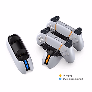 PS5 Controller Charging Station, Fast Charging PlayStation 5 Dualsense Charging Station with LED Indicator White