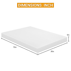 Twin Size Mattress, 5 Inch Gel Memory Foam Mattress for Cool Sleep & Pressure Relief, Medium Firm RV Daybed Mattress for Kid Adults, Bed-in-a-Box, CertiPUR-US Certified