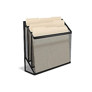 STAPLES 3 Compartment Wire Mesh File Organizer, Matte Black, 4/Case (57553Ct) (Tr57553ct)