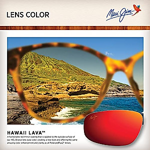 Maui Jim Men's and Women's Kaupo Gap Polarized Aviator Sunglasses, Red/Black Tortoise/Hawaii Lava ™, Medium