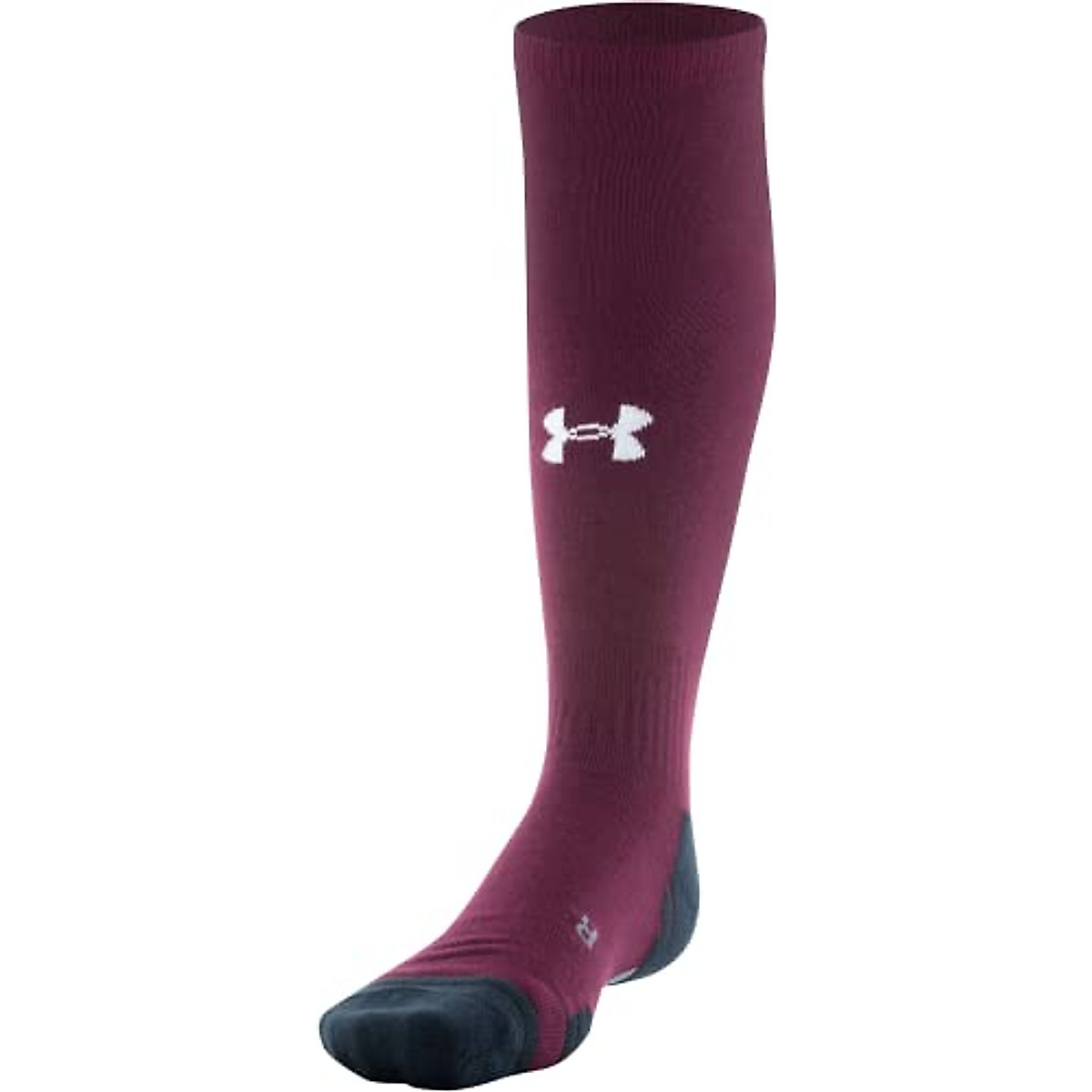 Under Armour Standard Team Over-The-Calf Socks, U771, 1-Pair, Maroon/Black/White, Medium