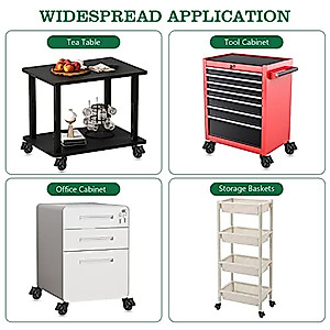 8T8 3 Inch Rubber Caster Wheels Heavy Duty with Brakes, 1/2''-13 x 1" Threaded Stem Casters Set of 4 (Screw Diameter 1/2", Length 1"), Quiet and Smooth Rolling Castors for Furniture Hardwood Floors