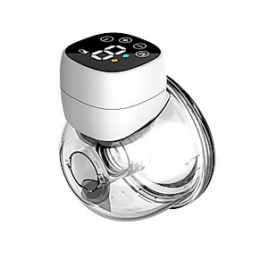 Akaho Wearable Breast Pump, Low-Noise and Painless Hands Free Electric Breast Pump with 3 Mode & 9 Levels, 24mm Default and Come with 17/19/21 mm Flanges (White-Single)