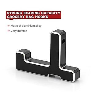 LVOUP Aluminium Alloy Trunk Bag Hook T Shaped Grocery Bag Holder Interior Organizer Compatible for Ford Bronco 2021-2023 2&4-Door Black(Not Sport)