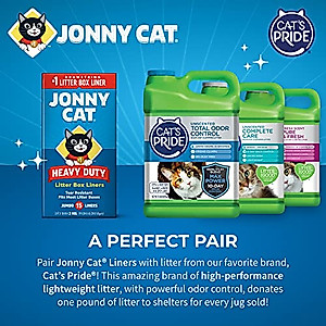Jonny Cat Heavy Duty Jumbo Tear-Resistant Litter Box Liners, 15 Count